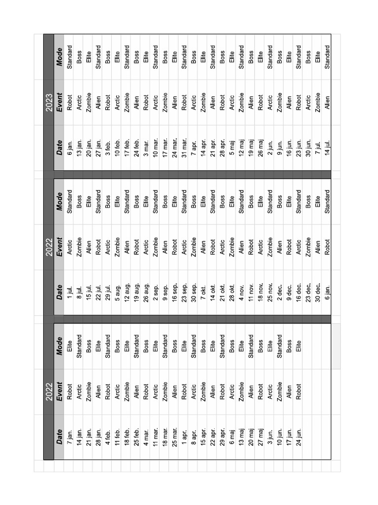 Sniper Strike - Event Schedule 2022 | PDF