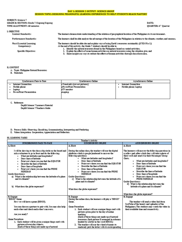 DLP Grade 7 | Download Free PDF | Learning | Sustainability