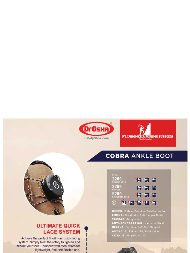 Cobra Premium Safety Shoes - IMS | PDF | Shoe | Boot