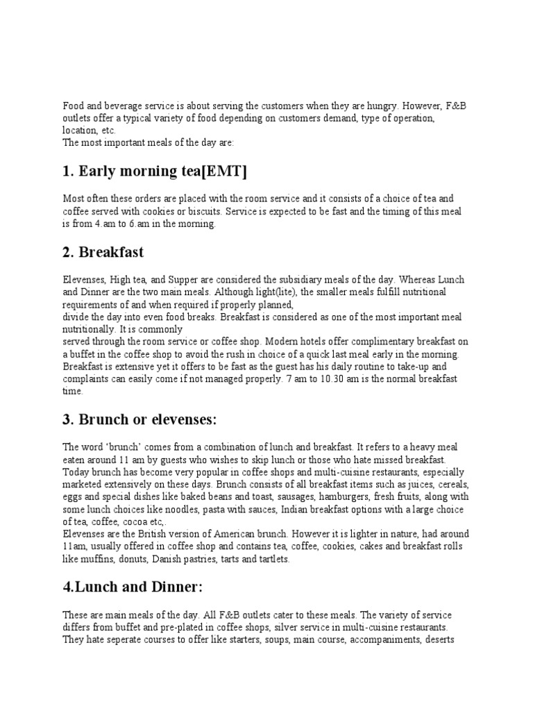 Breakfast | PDF | Meal | Tableware