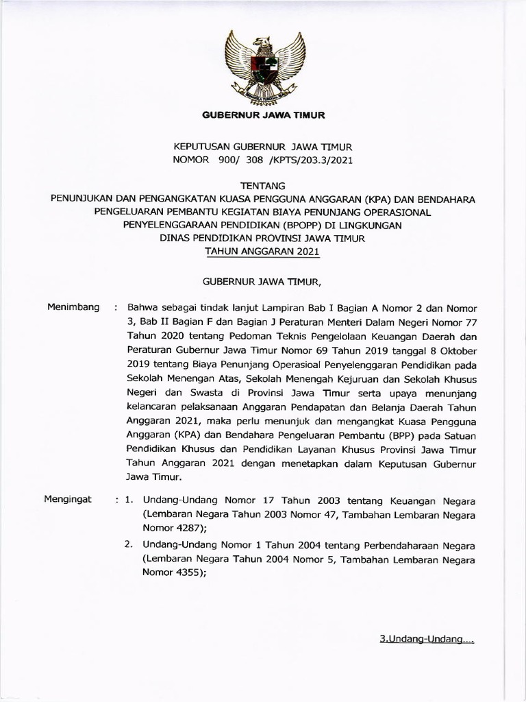 SK Gub Kpa Dan BPP Bpopp 2021 | PDF