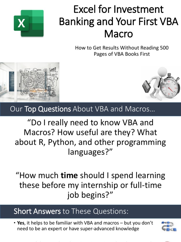 Excel Investment Banking Vba Slides Pdf Microsoft Excel Macro Computer Science