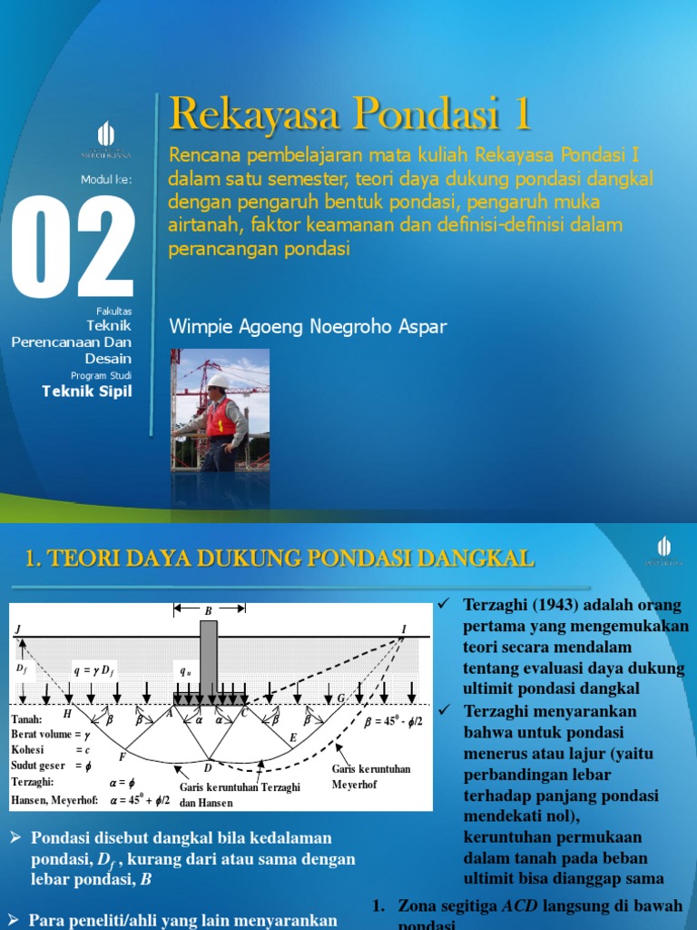 Template Bahan Ajar Presentasi Pondasi 1 TM 02 - Rev Wa00 PDF | PDF