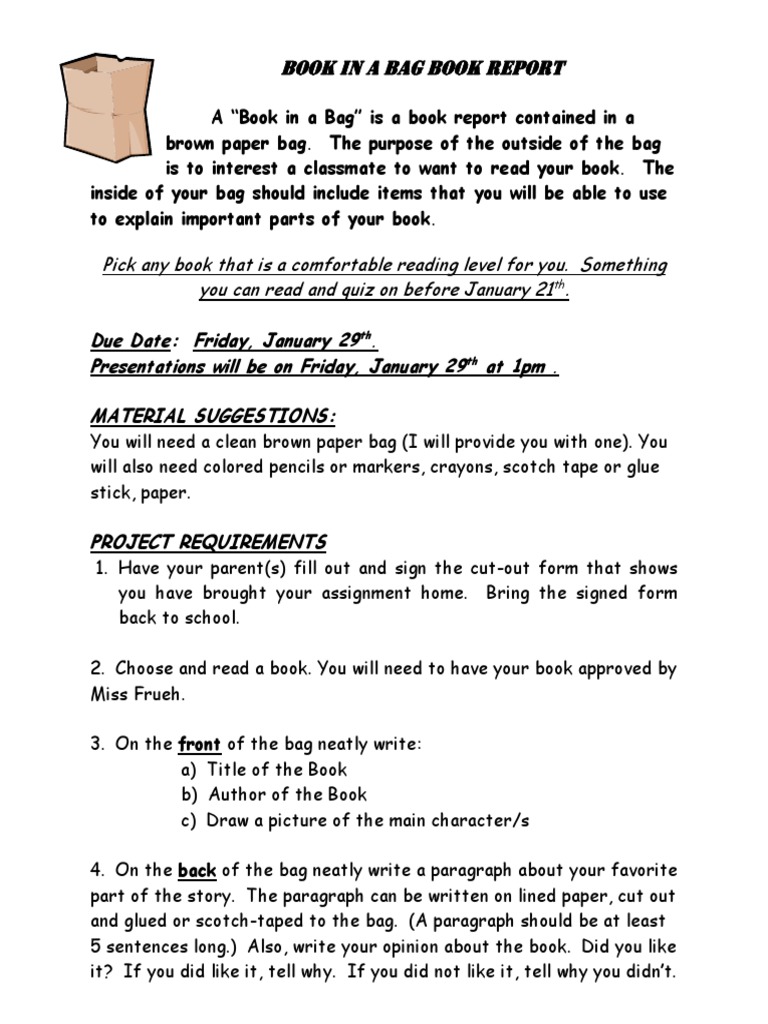 Book in A Bag Book Report | Download Free PDF | Books