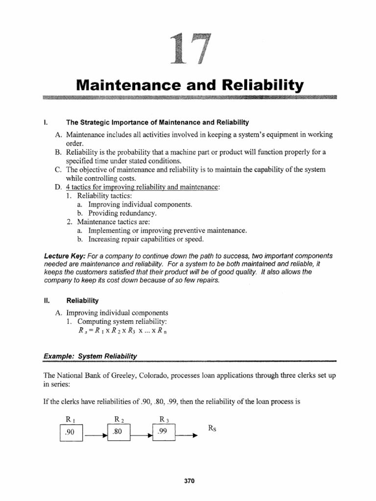 Ch17-Maintenance and Reliability | PDF