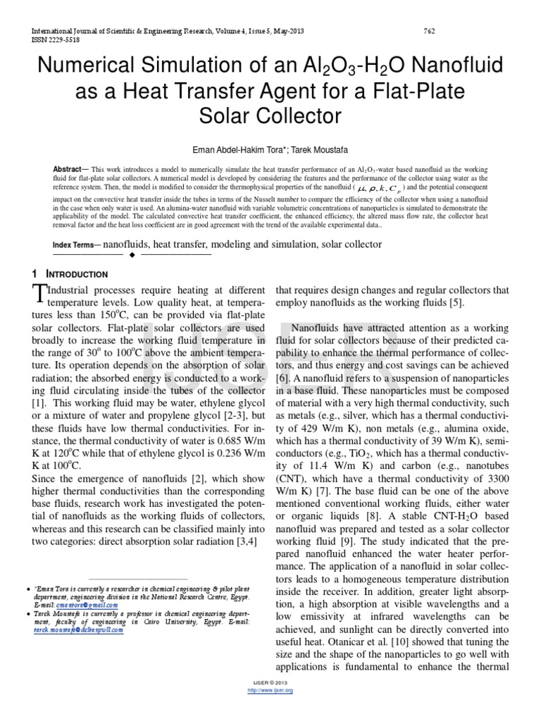 5 2013 Researchpaper - Numerical Simulation of An Al2O3 H2O Nanofluid ...