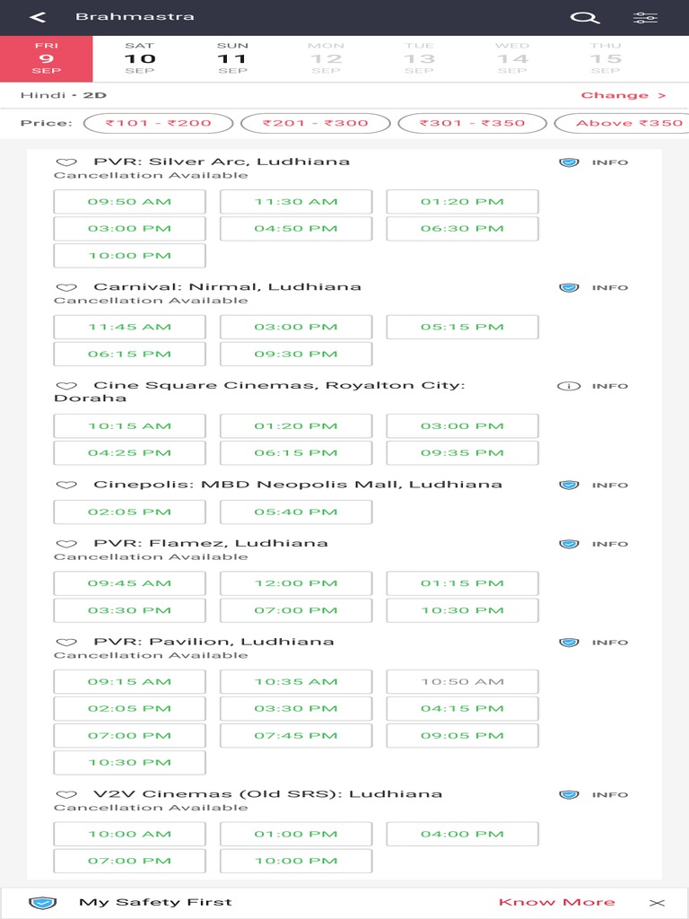 PVR: Silver Arc, Ludhiana: Brahmastra | PDF