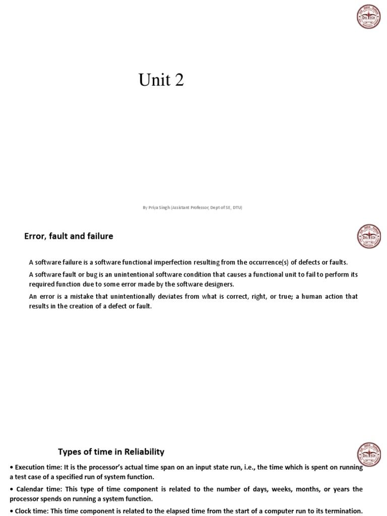 Unit 2 Software Reliability (SR) PDF | PDF | Reliability Engineering | Stochastic Process