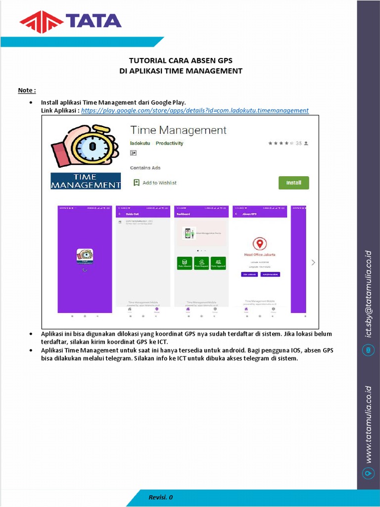 R0 - Tutorial Absen GPS Menggunakan Time Management | PDF