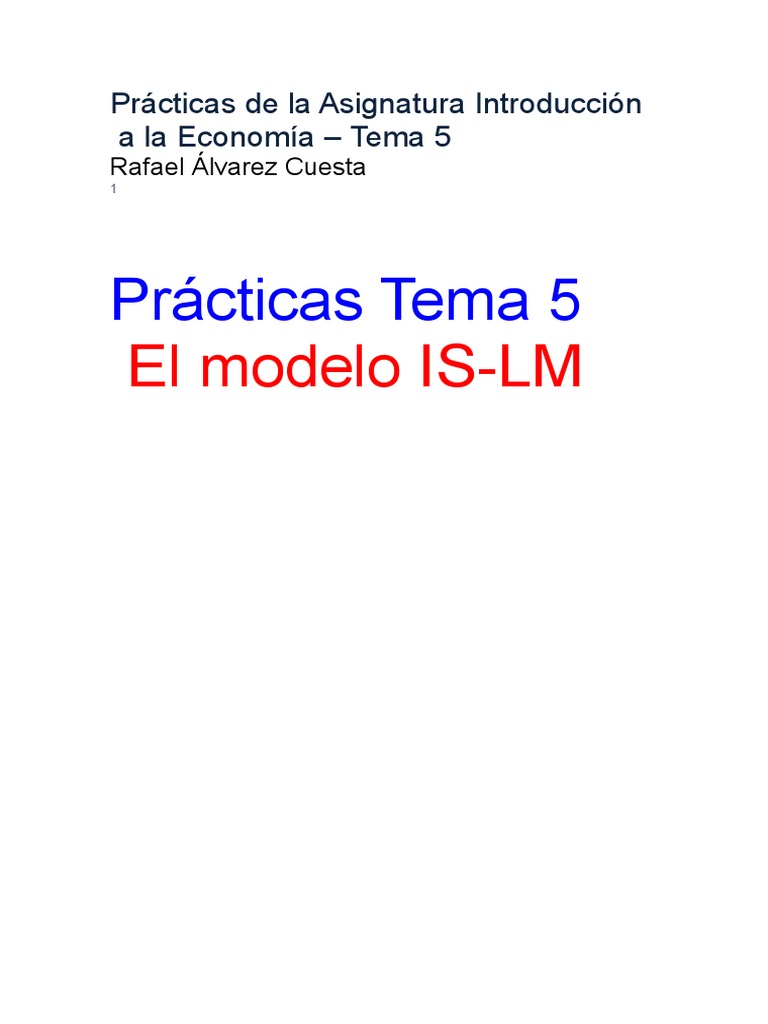 T5 Ejercicios Resueltos - Tema 5.odp | PDF | La política monetaria | Economias