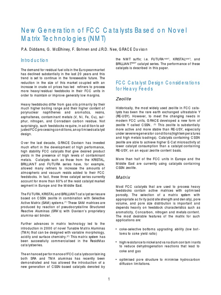 Grace NMT Technologies | PDF | Catalysis | Zeolite
