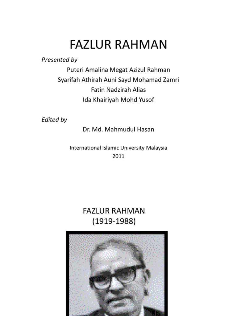 Fazlur Rahman | PDF | Satan | God