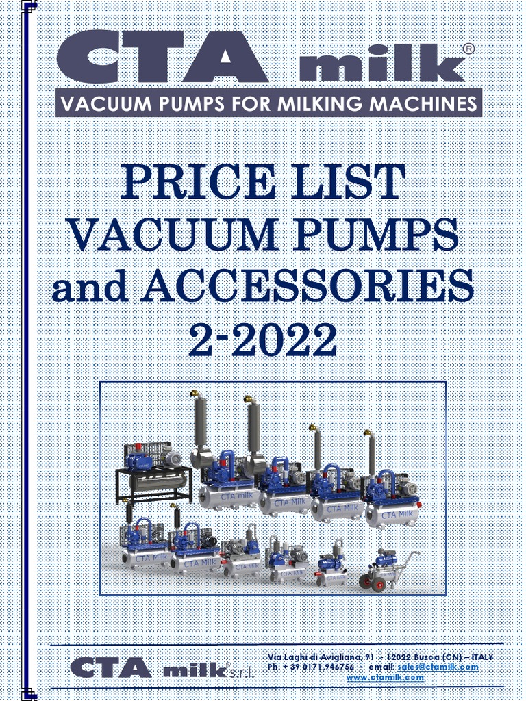 Price List Vacuum Pumps 2-2022 PDF | PDF | Pump | Pipe (Fluid Conveyance)
