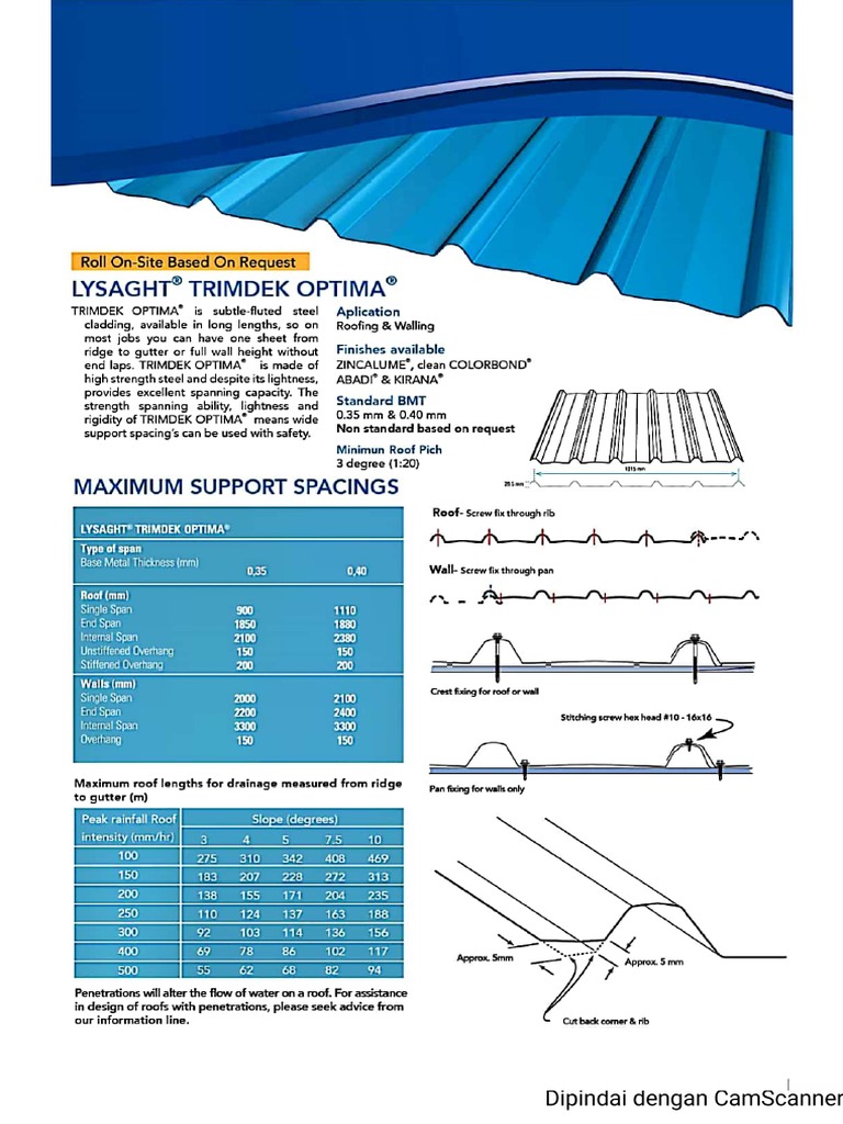 Trimdek Optima | PDF