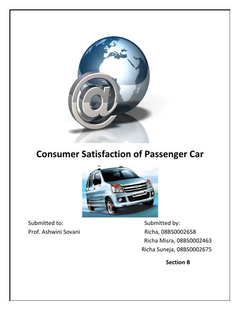 Consumer Satisfaction: Maruti Wagon-R | PDF | Survey Methodology ...