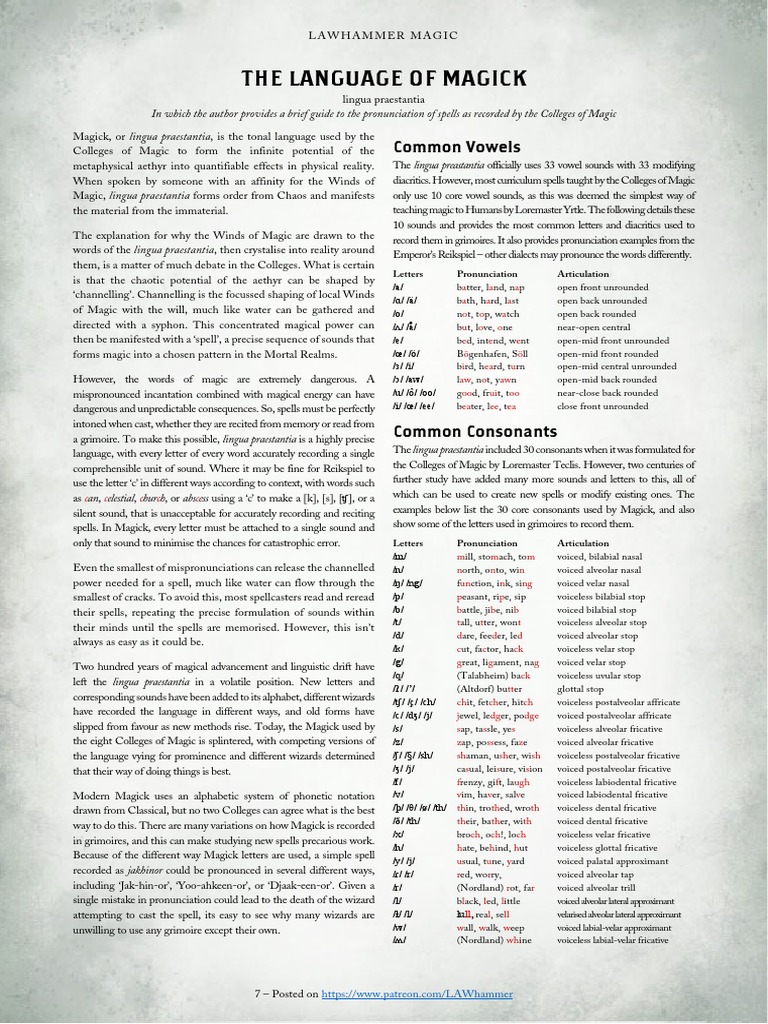 Language of Magick PDF | PDF | Vowel | Phonetics