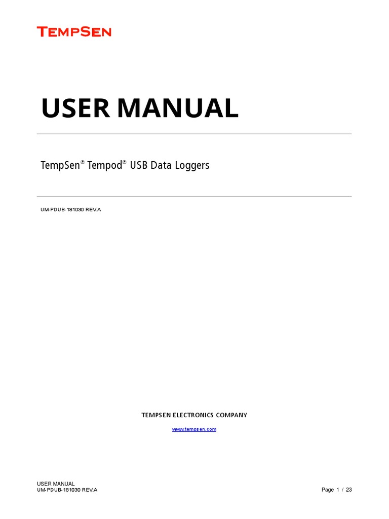 TempSen Tempod User Manual | PDF | Computer Data Storage | Radio