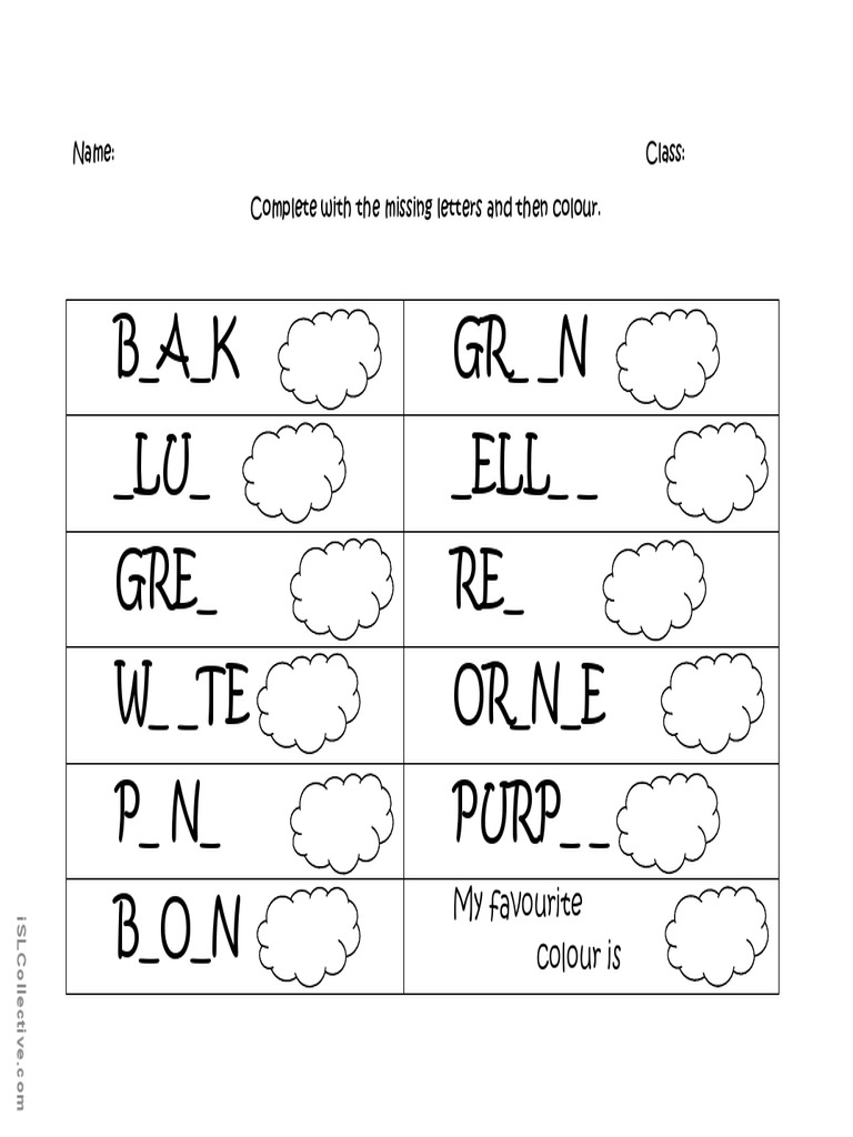 Colours Spelling PDF | PDF