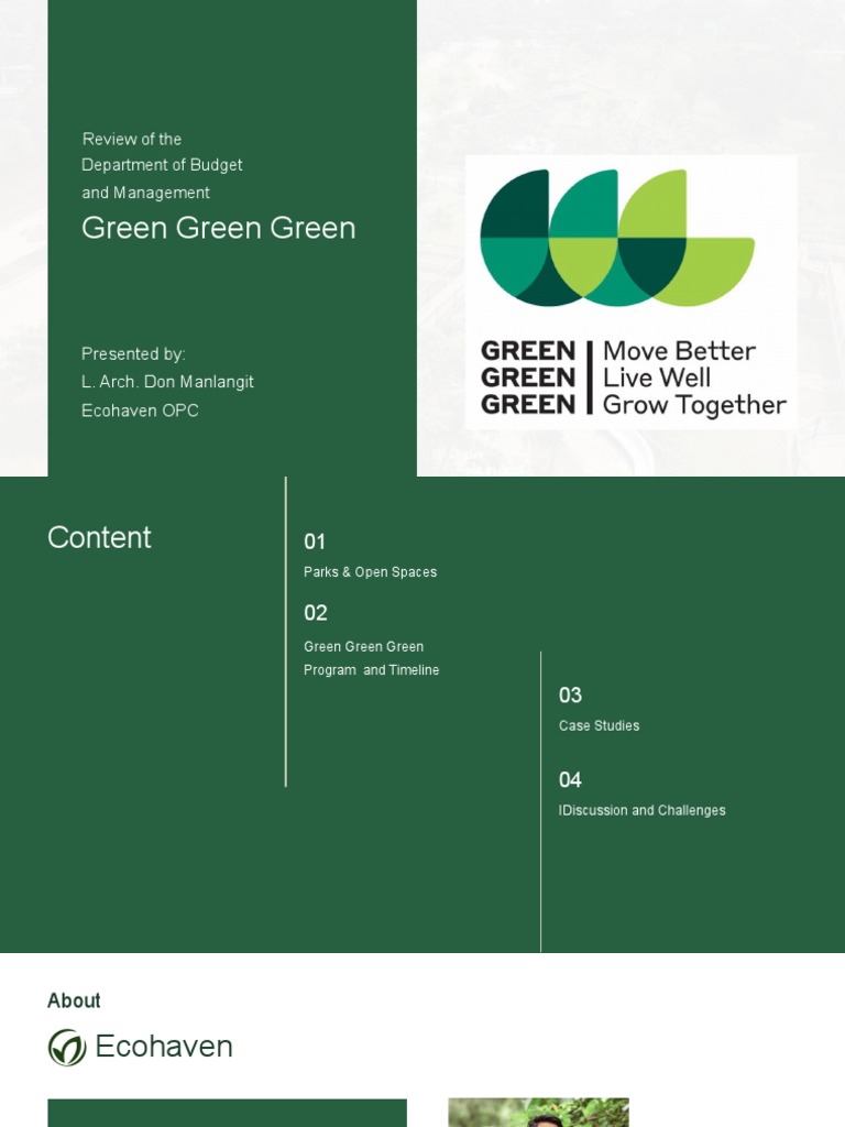 Green Green Green Program Overview | PDF | Natural Environment