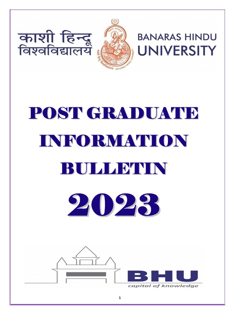BHU PG Entrance Guide 2023 | PDF
