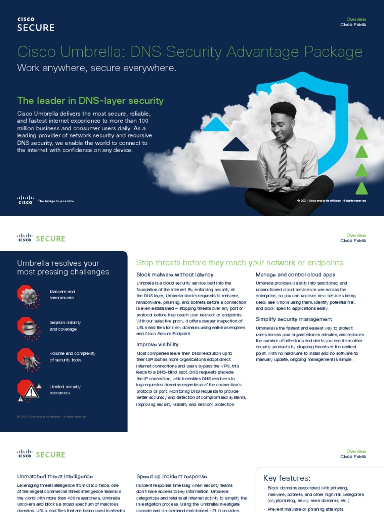 Cisco Umbrella Dns Security Advantage Package | PDF | Computer Security ...