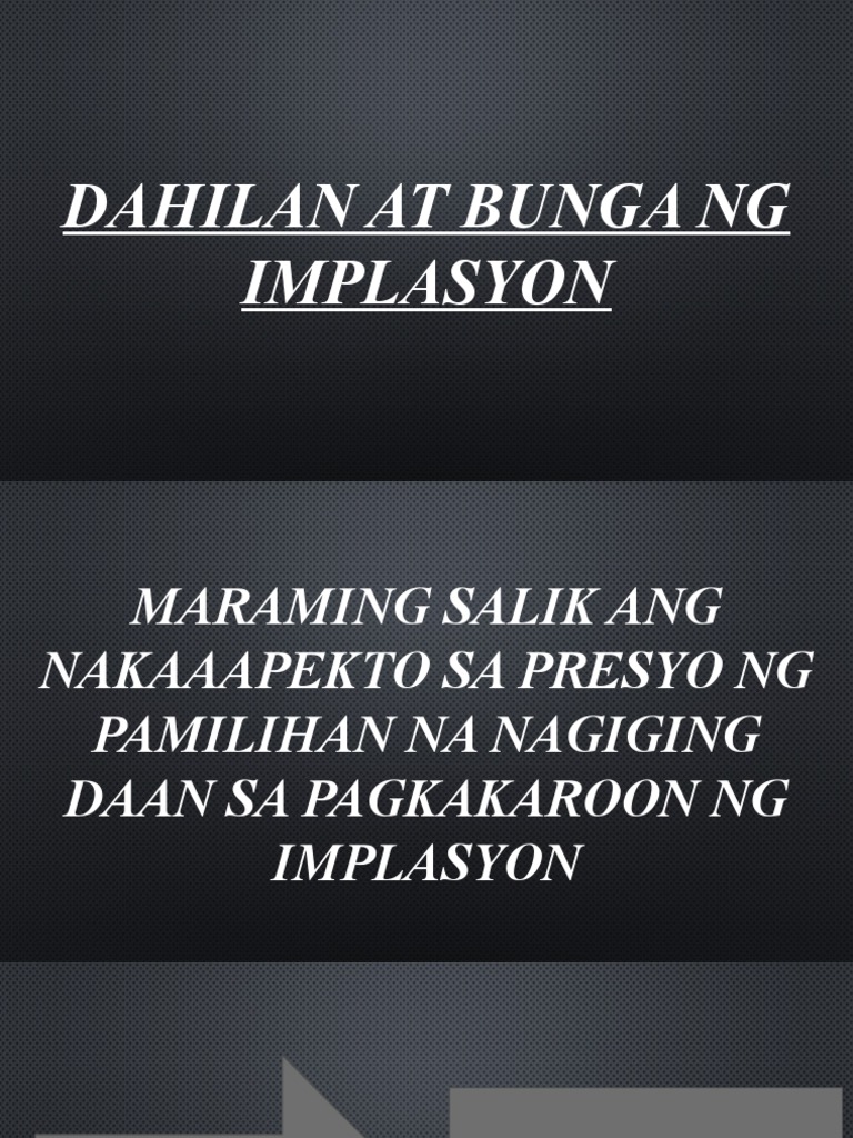 Dahilan at Bunga NG Implasyon | PDF