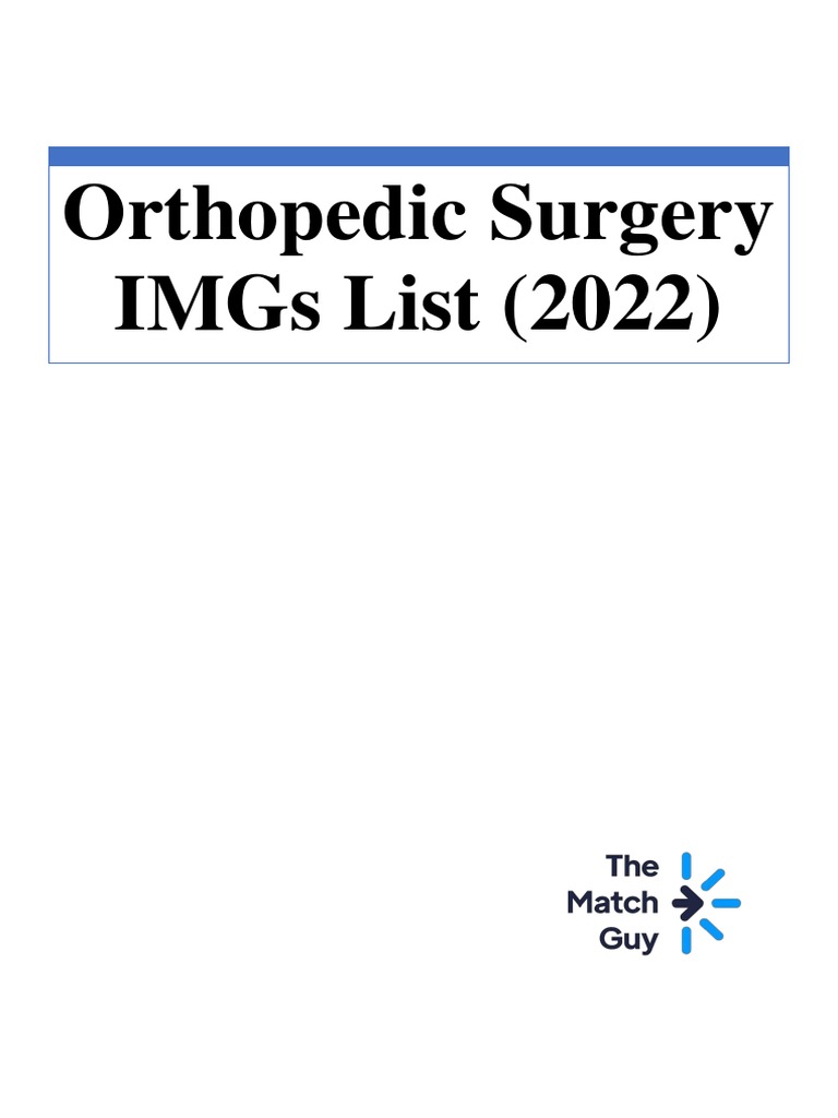 IMG Orthopedic Residency Programs List | PDF | Doctor Of Medicine ...