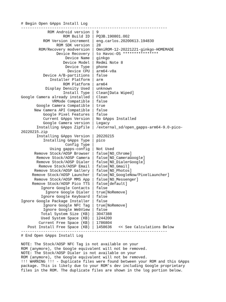 Open Gapps Log | PDF | Android (Operating System) | Operating System Families