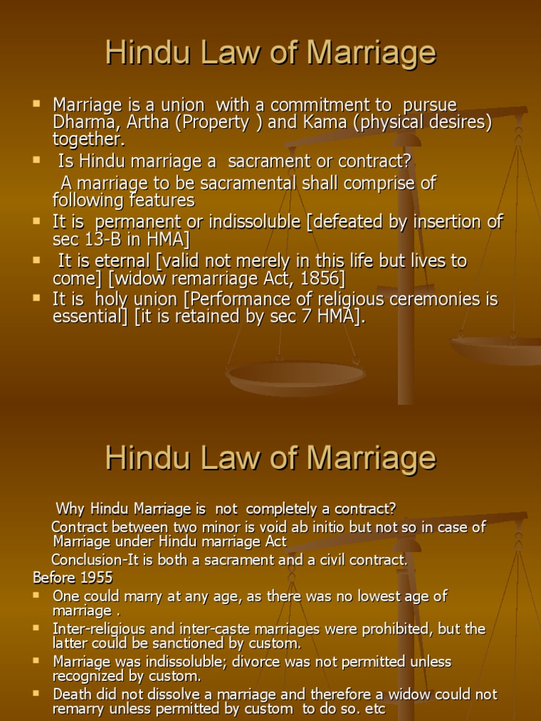 Hindu Law of Marriage | PDF | Marriage | Divorce