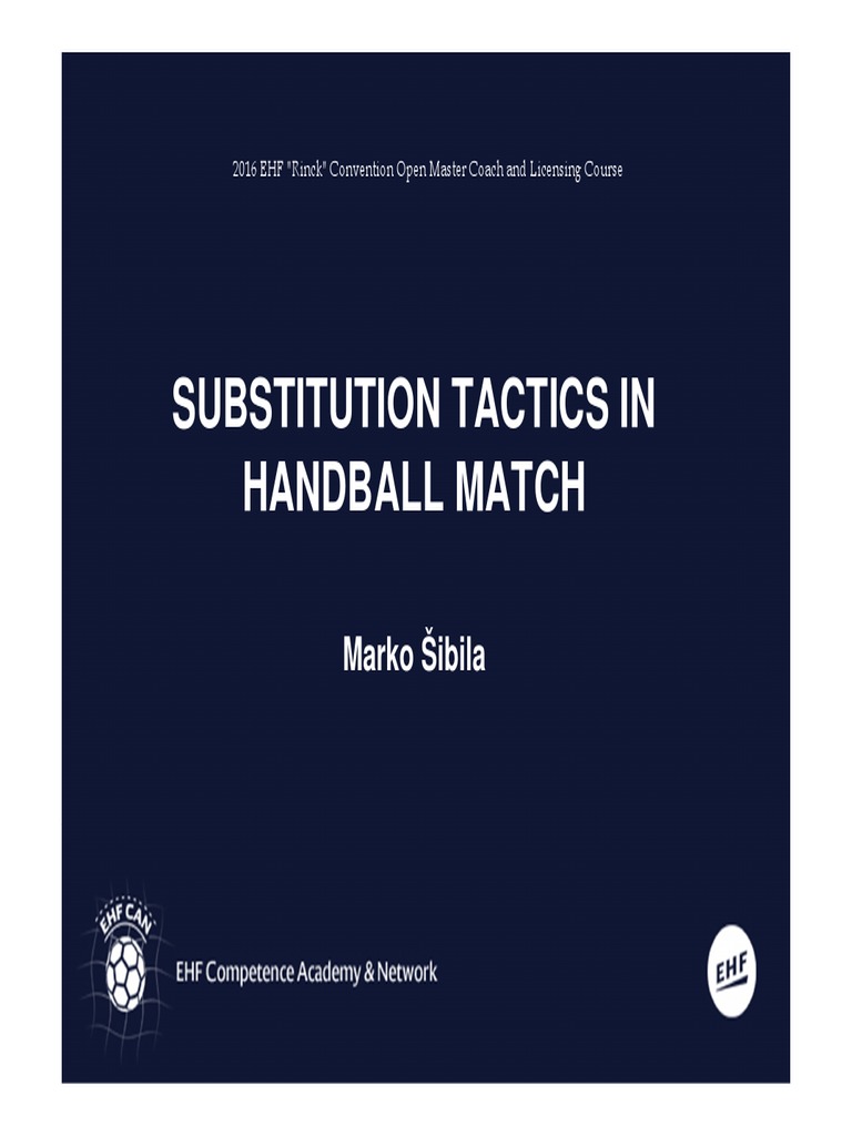 Handball Substitution Tactics Explained | PDF | Defender (Association ...