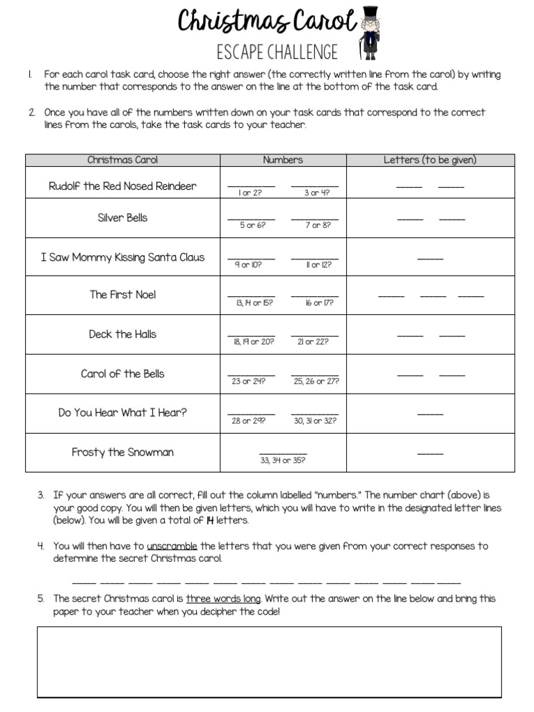 Christmas Carol Challenge | PDF | Christmas | Christmas Traditions