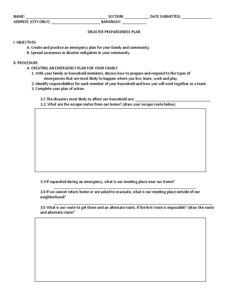Disaster Preparedness Plan | PDF | Emergency Management | Emergency ...