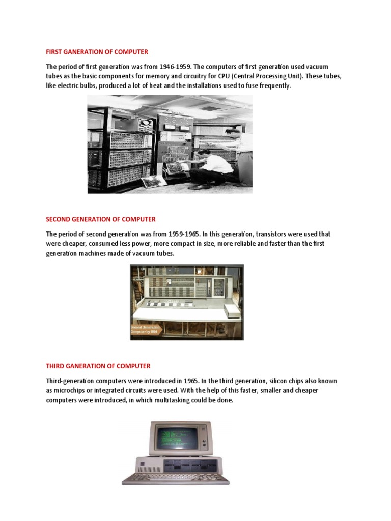 First Ganeration of Computer | PDF