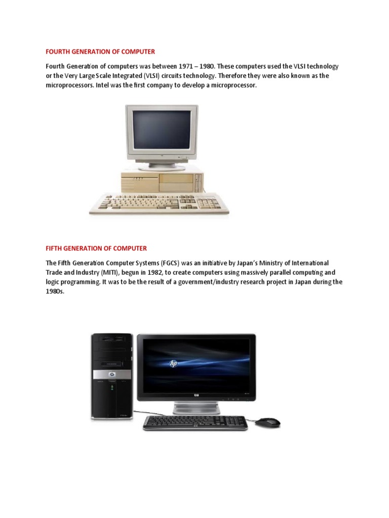 Fourth Generation of Computer | PDF