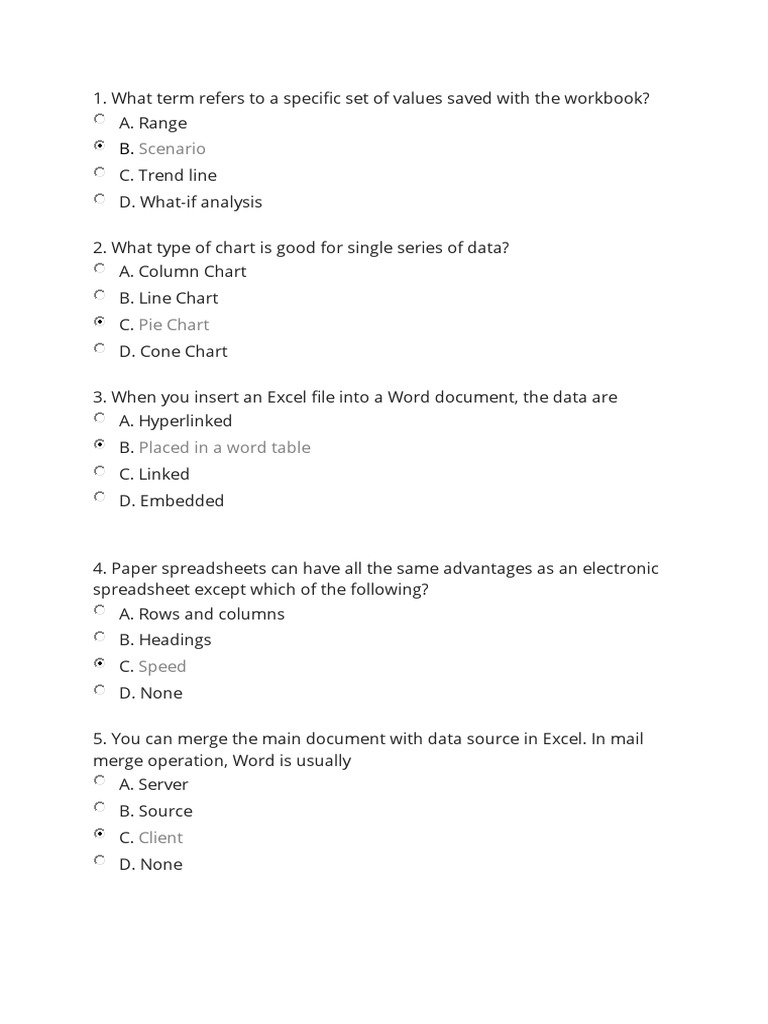 XL MCQ | PDF | Microsoft Excel | Spreadsheet