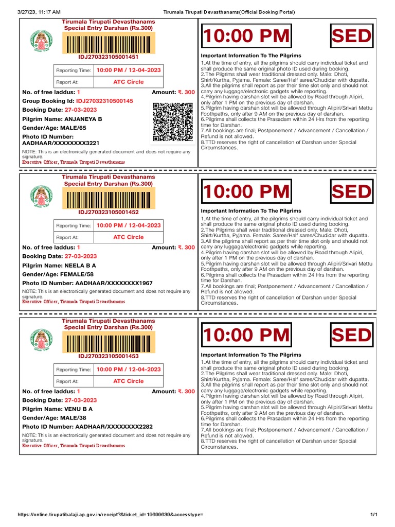Tirumala Tirupati Devasthanams (Official Booking Portal) PDF | PDF ...