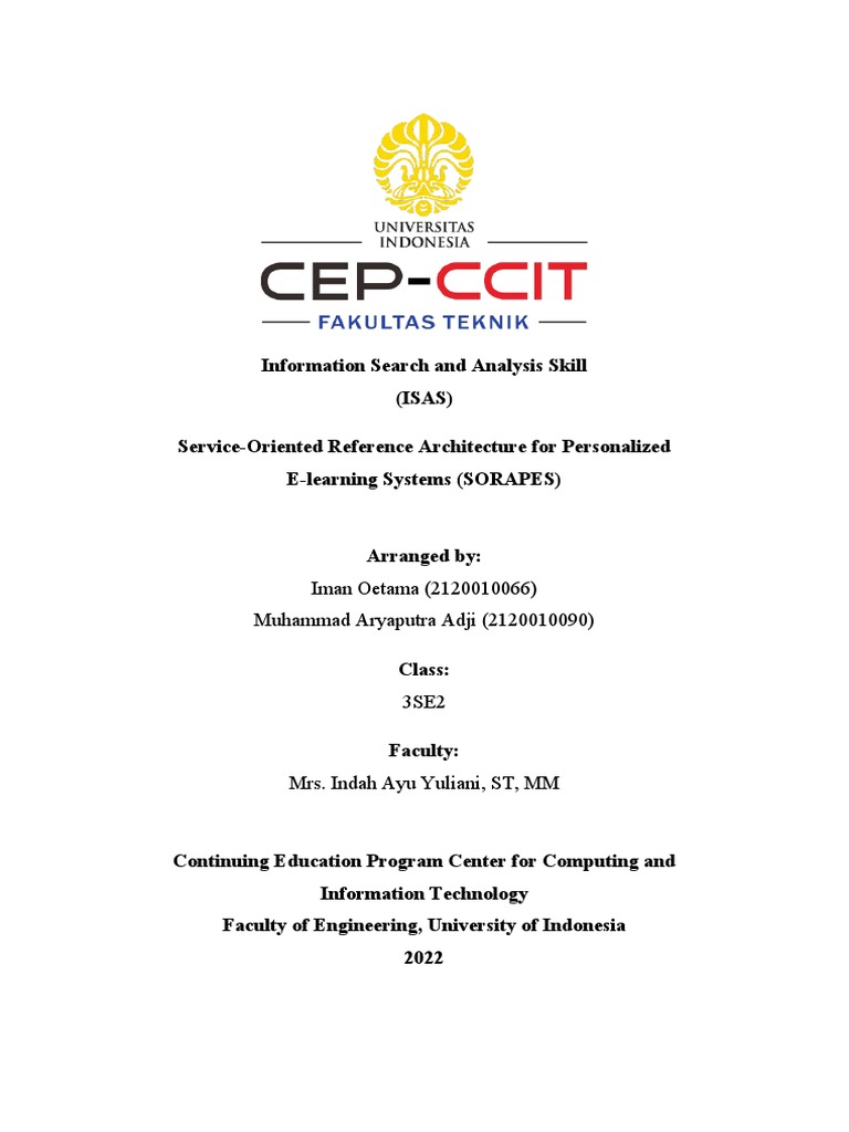 Service-Oriented Reference Architecture for Personalized E-learning Systems (SORAPES) | PDF ...