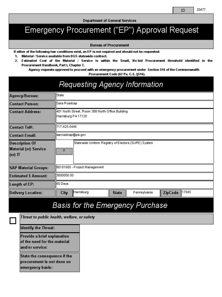 Emergency Procurement 2 1 21 | PDF | Request For Proposal | Procurement