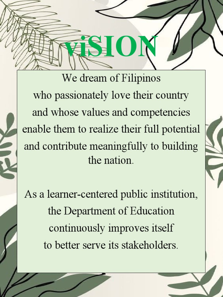 Vision for a Passionate Filipino Nation | PDF | Social Science | Wellness