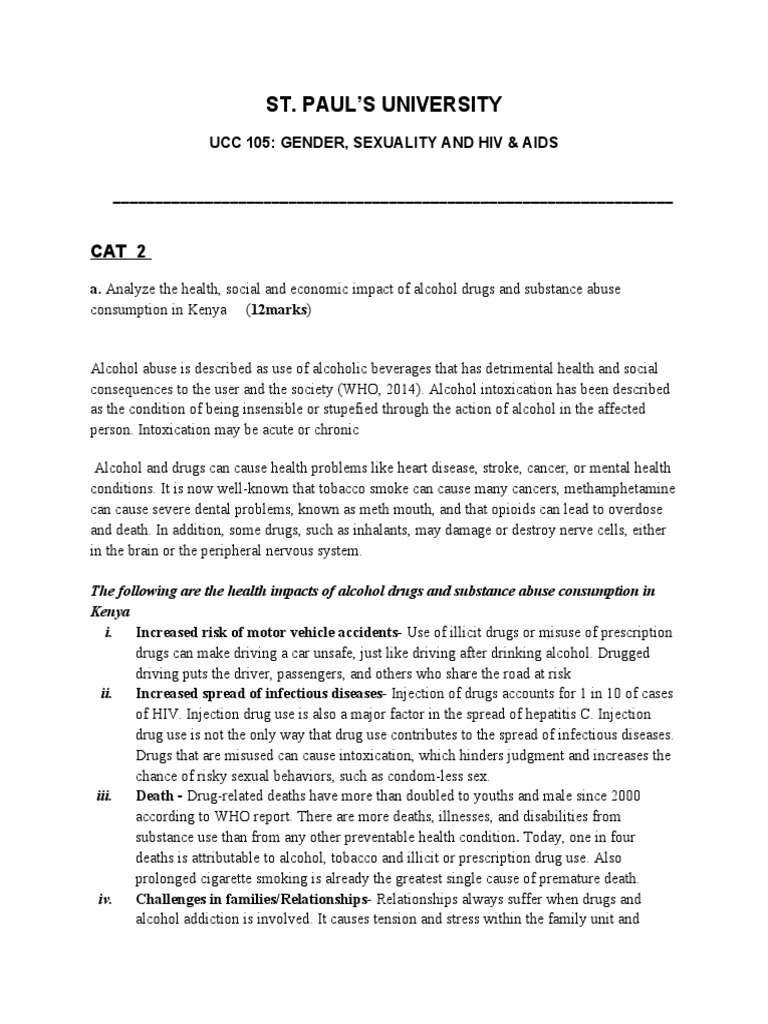 Impact of Substance Abuse in Kenya | PDF | Substance Abuse | Violence