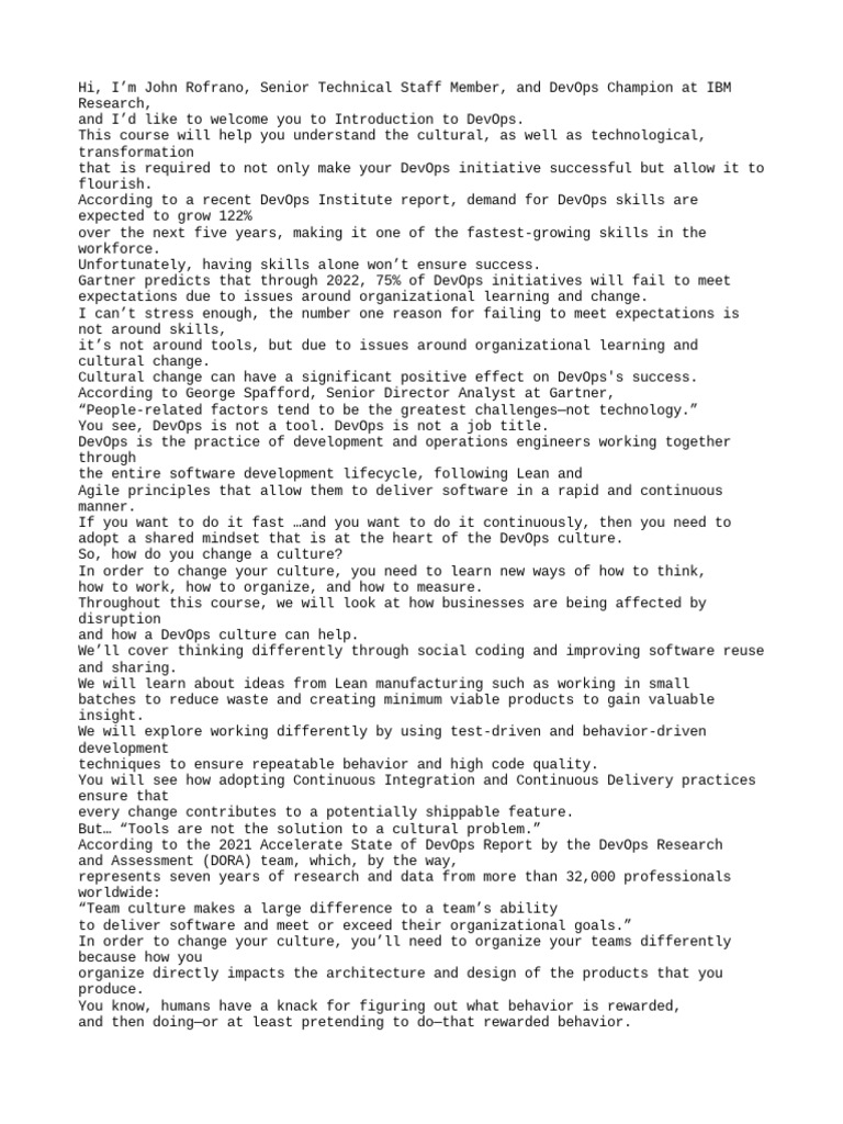 00-Introduction To DevOps-en | PDF | Systems Engineering | Computing