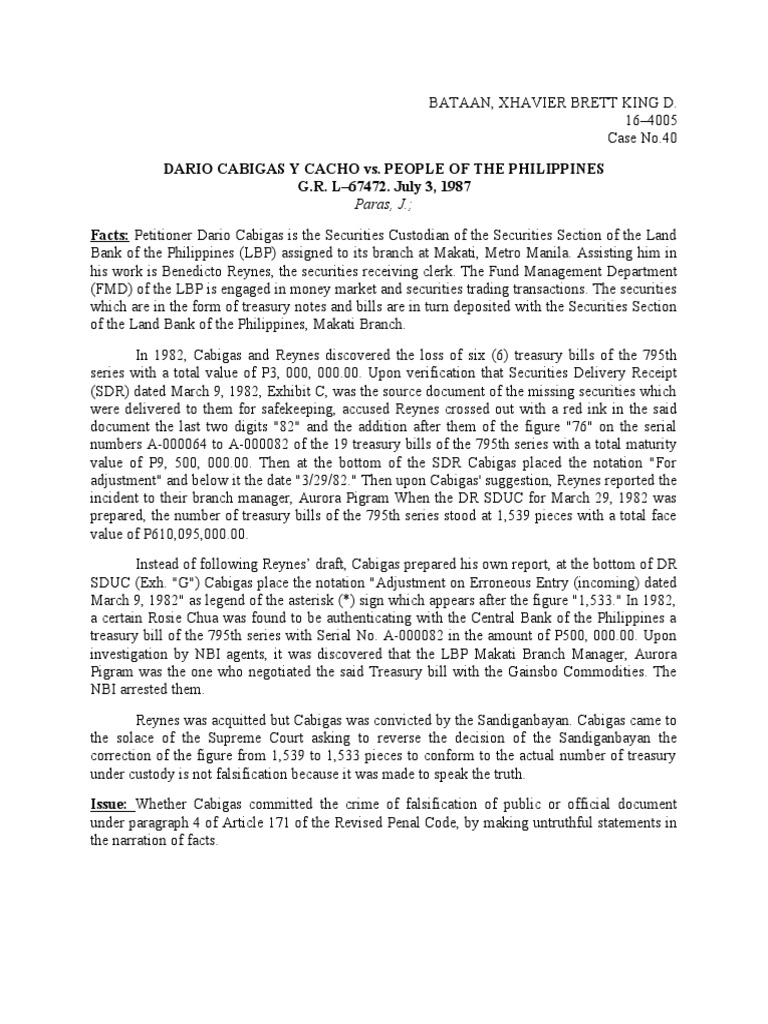 40 - Cabigas vs. People | PDF | Crimes | Crime & Violence