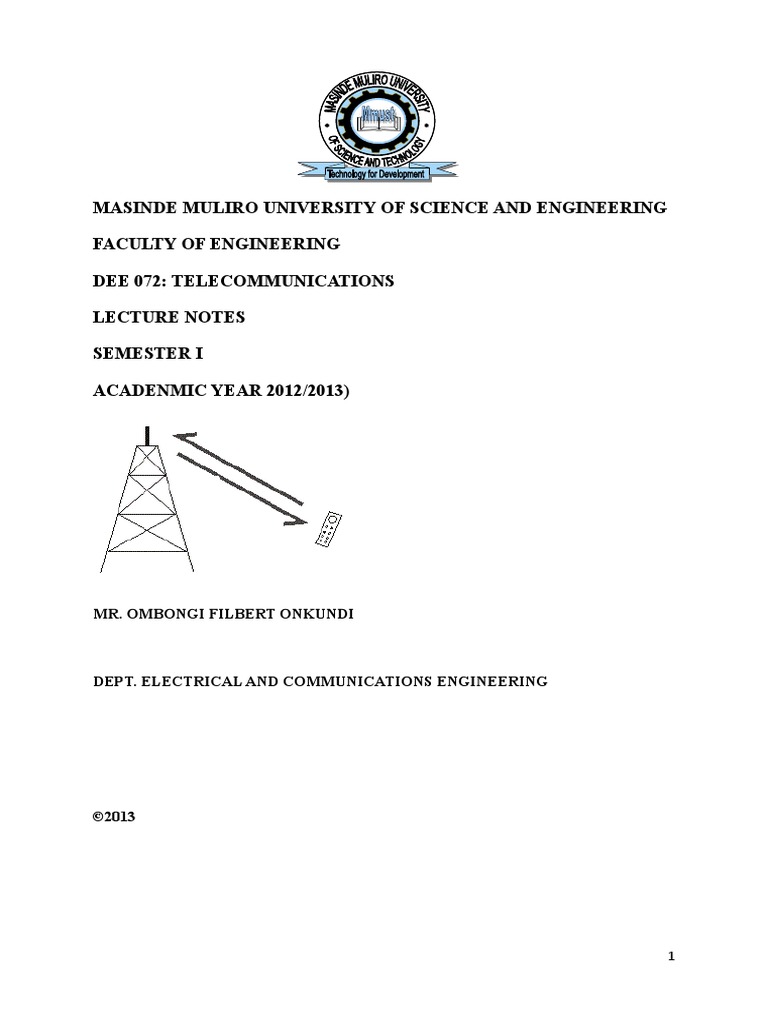 DEE 072 Telecommunication Notes Final | PDF | Telecommunications | Radio