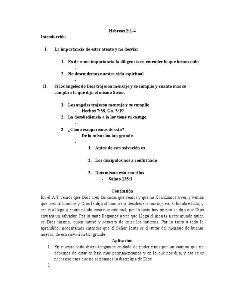 Hebreos 2 - 1-4 PDF | PDF