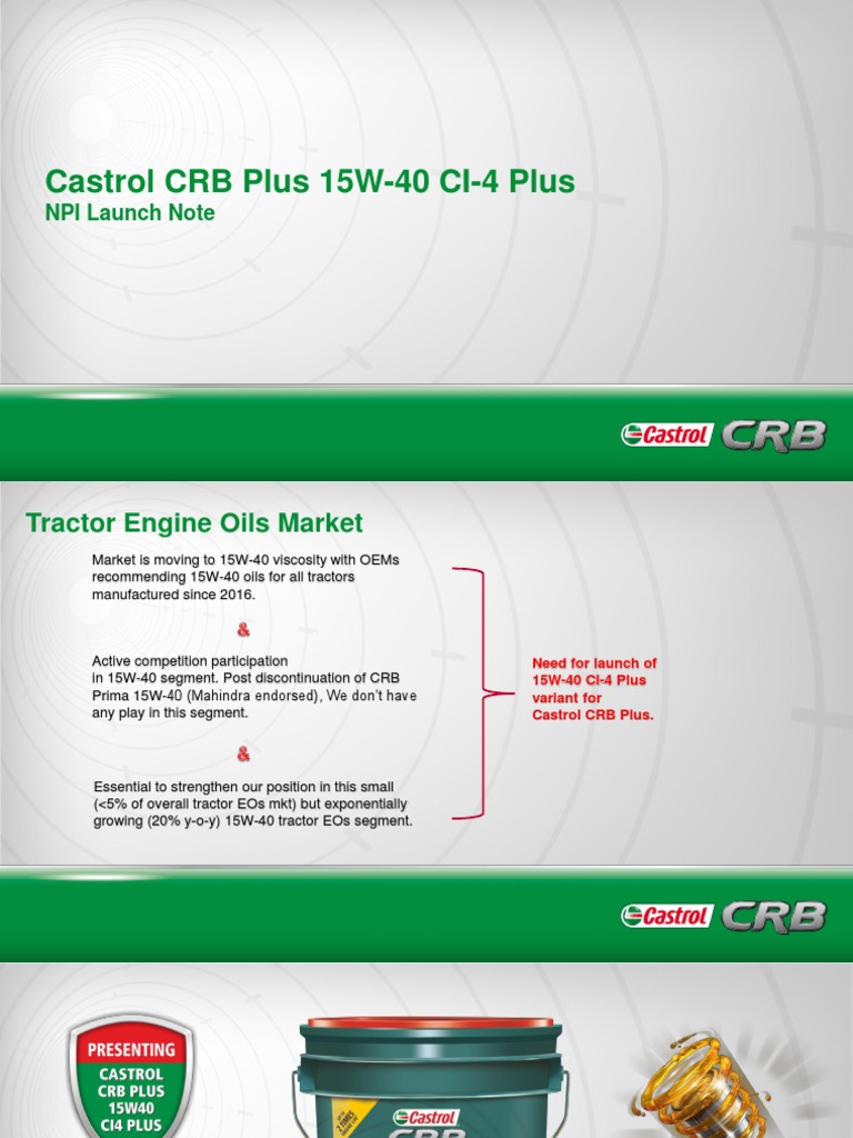 Castrol CRB Plus 15W-40 CI-4 Plus - Launch Deck (0 - 220513 - 165531 | PDF | Motor Oil | Wear
