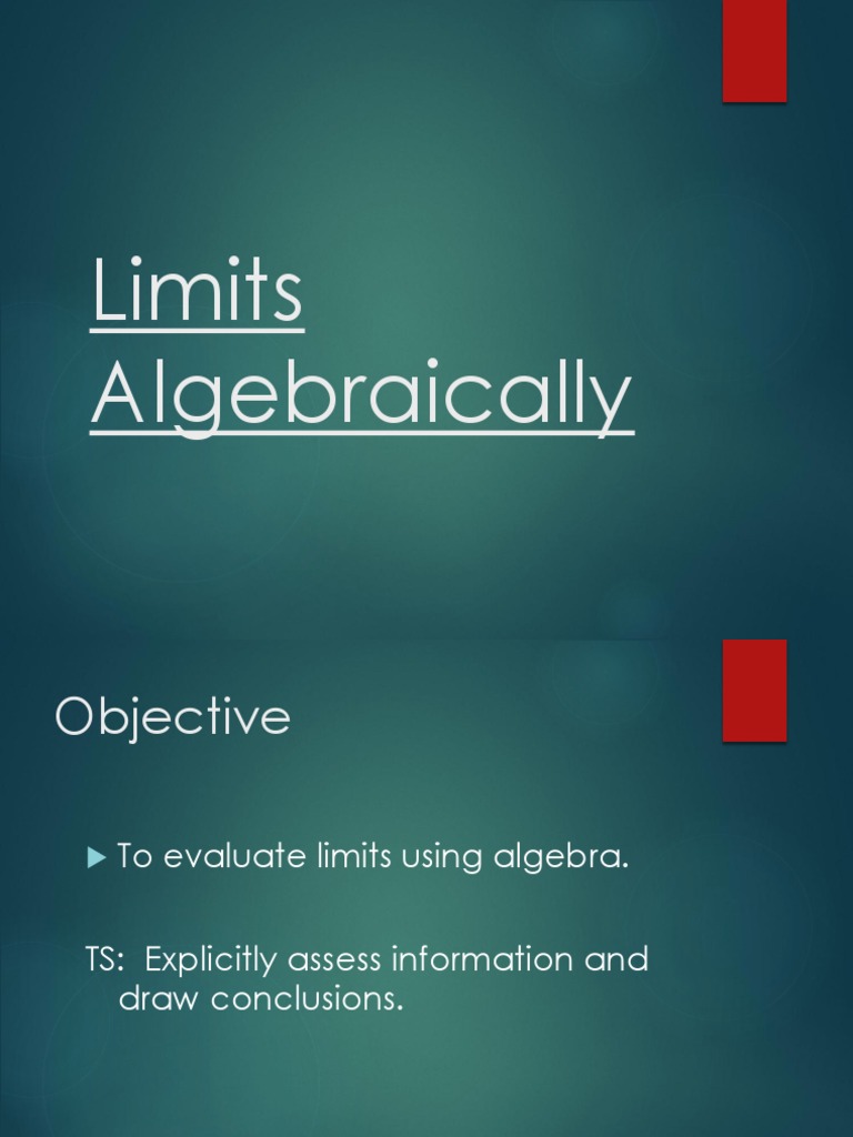 Limits Algebraically PDF | PDF | Factorization | Mathematics