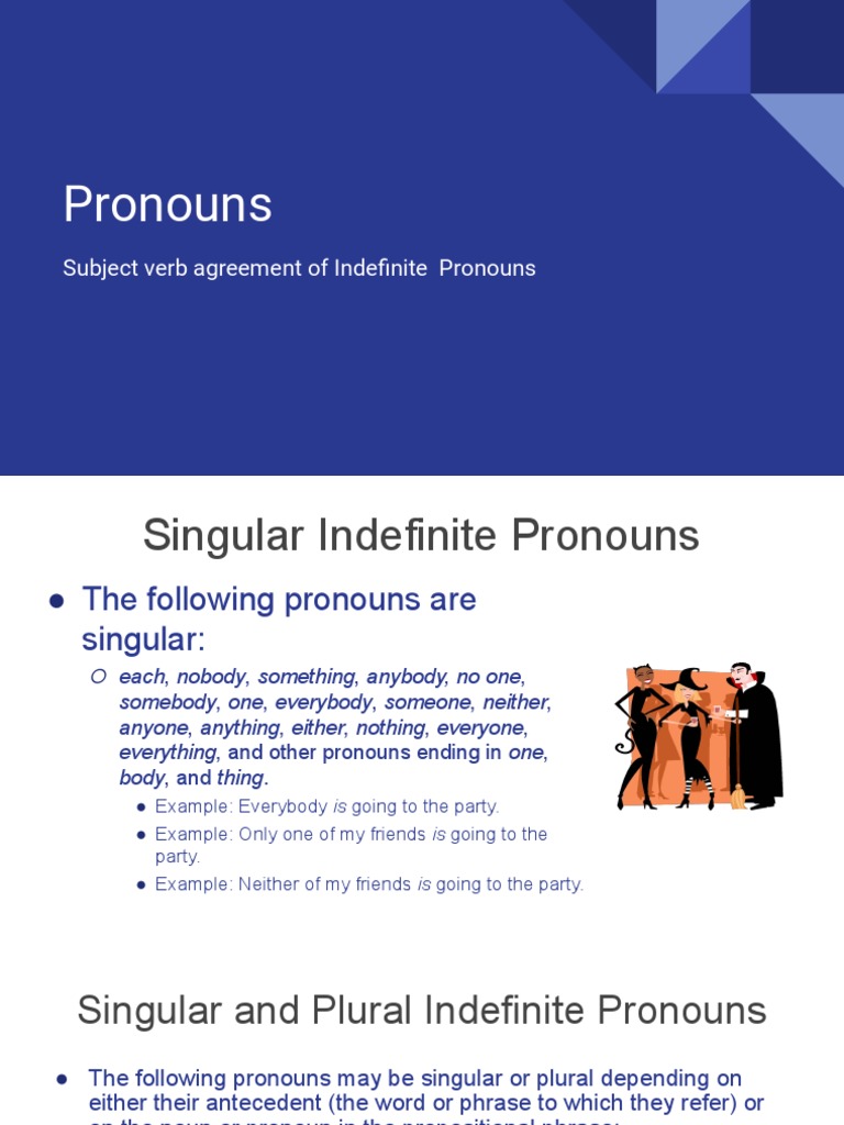 Subject Verb Agreement of Indefinite Pronouns | PDF