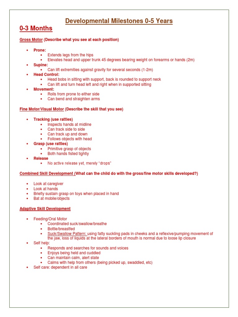 Developmental Milestone Pdf Anatomical Terms Of Motion Hand