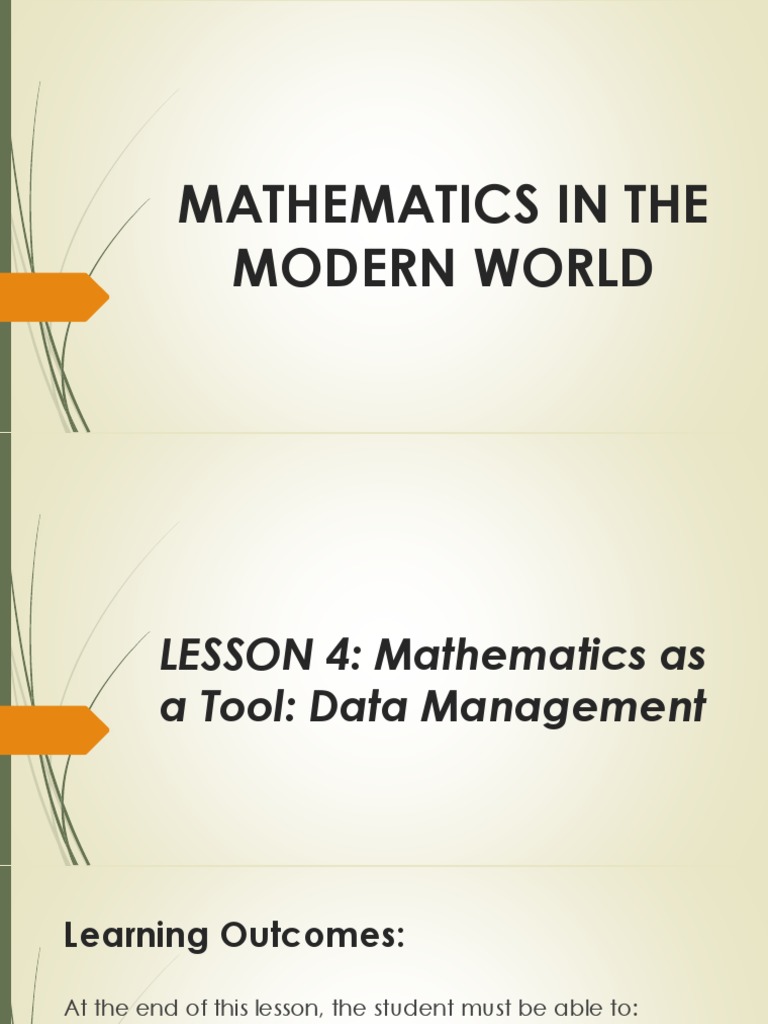 MMW L4.1 Mathematics As A Tool | PDF | Statistics | Statistical Theory