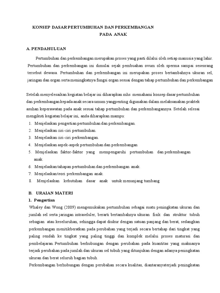 KONSEP DASAR PERTUMBUHAN DAN PERKEMBANGAN ANAK - Kep Tegal | PDF | Kesehatan Holistik | Sains ...